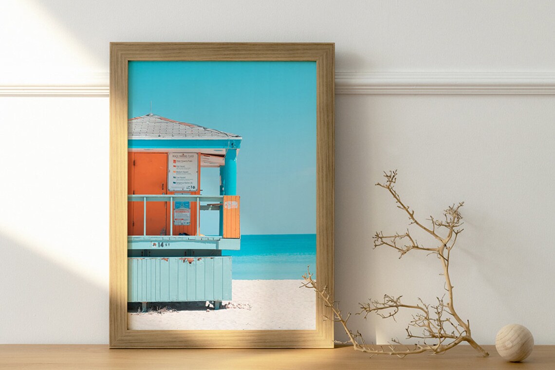 Colorful Lifeguard Tower Print, Beach Wall Art, Lifeguard Photo, Beach ...
