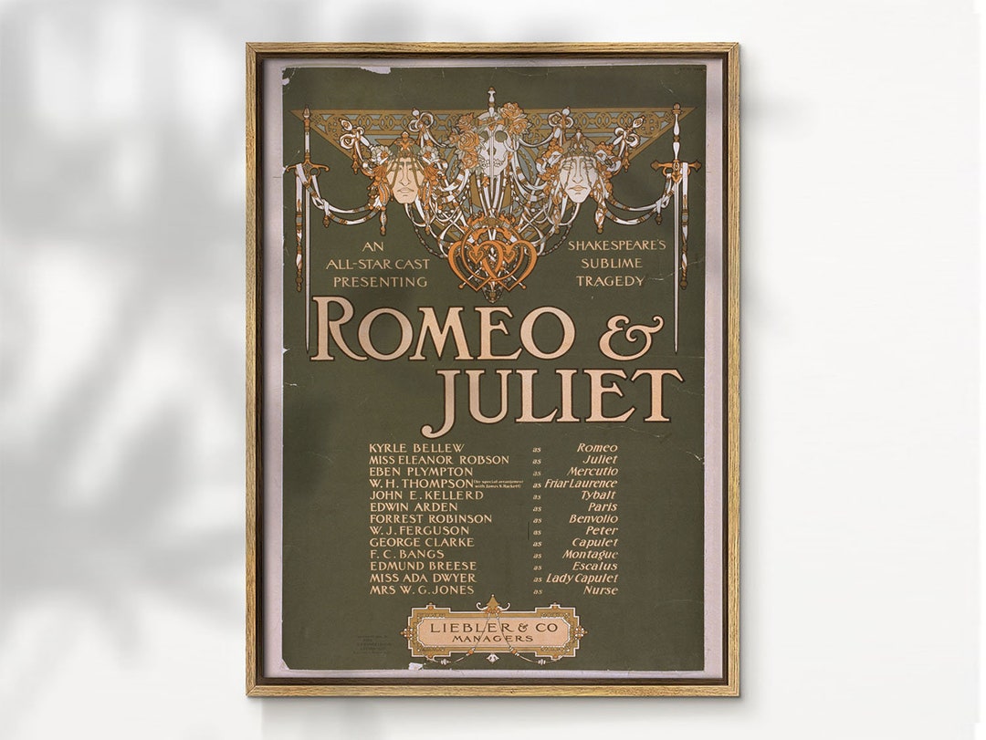 Romeo and Juliet Vintage Poster, Romeo and Juliet Print, Vintage Art ...