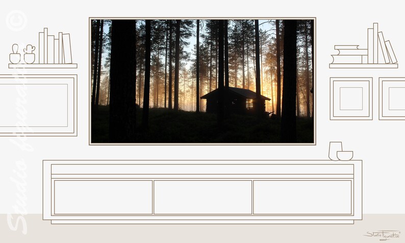 Samsung Frame TV Art Log Cabin Art for Frame Tv Rustic Home - Etsy