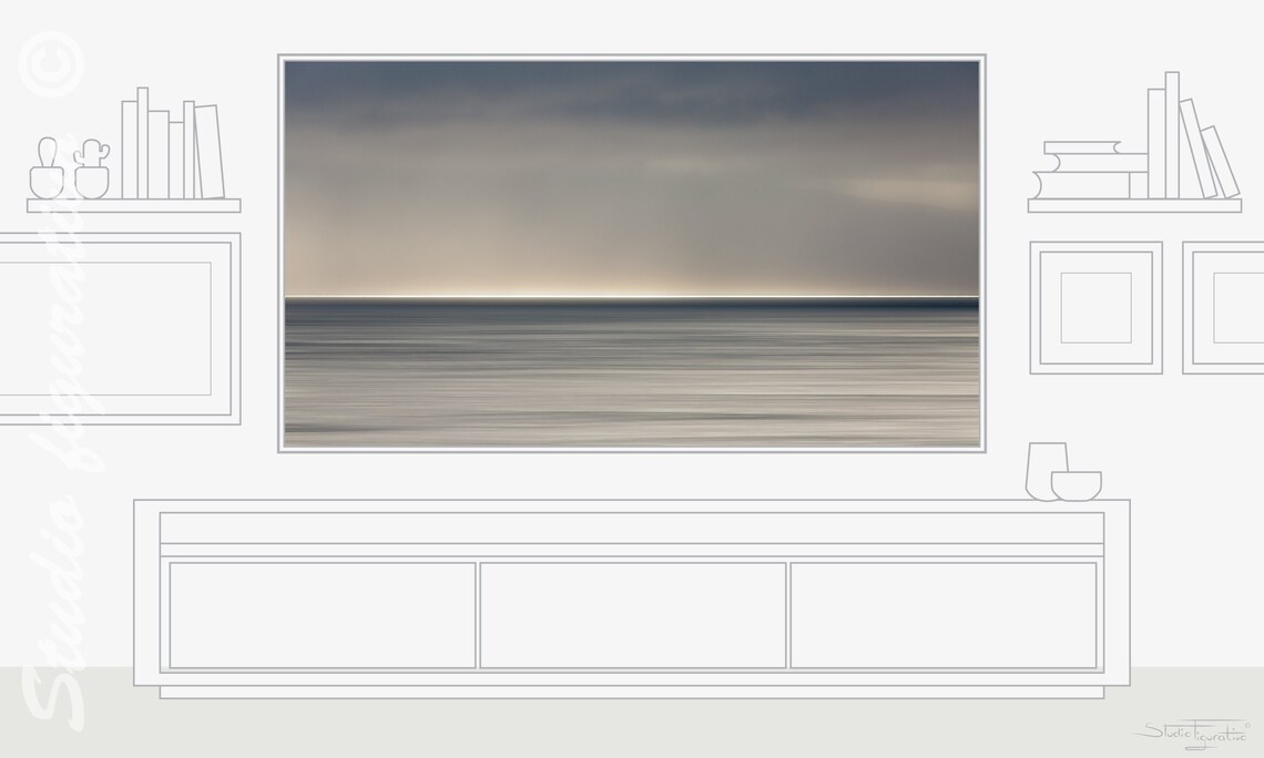 Samsung Frame TV Neutral Gray Ocean Panoramic Abstract Frame - Etsy