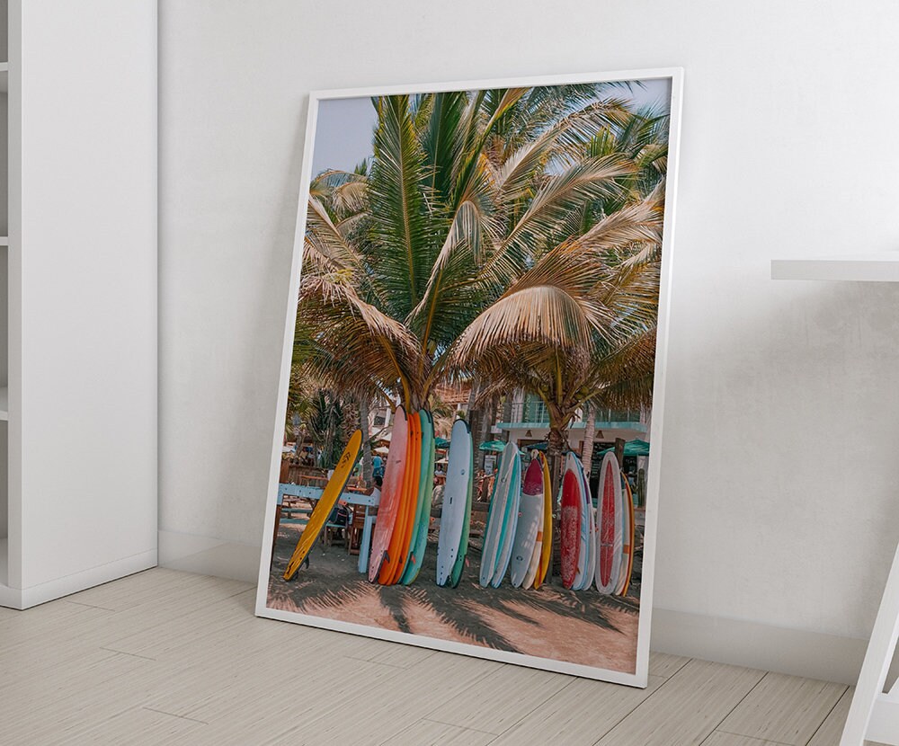Colorful Surfboards Poster Surfboard Wall Art Tropical Surf - Etsy