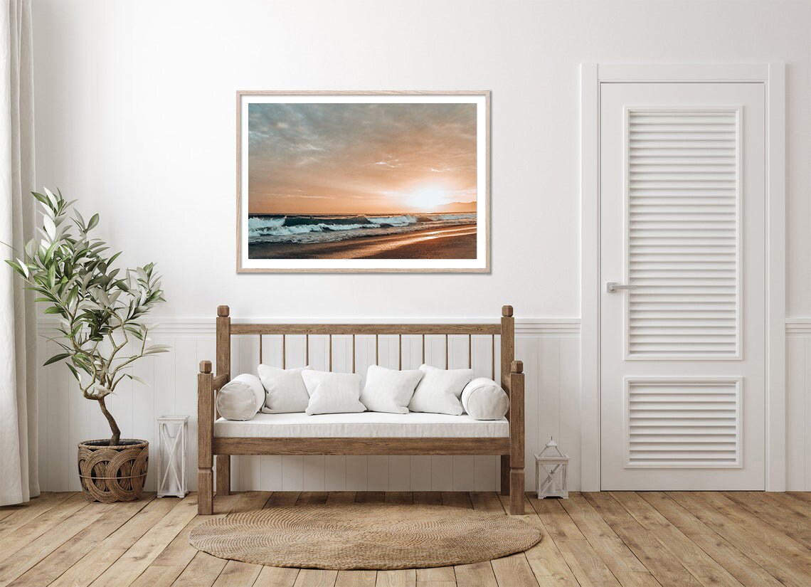Beach Sunset Print Sunset Poster Print Sunrise Beach Print - Etsy