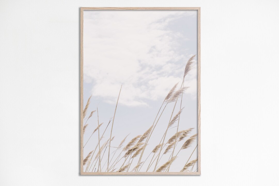 Boho Neutral Botanical Print Pampas Grass Printable Wall Art Neutral ...