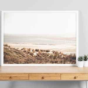 Neutral Coastal Wall Art, Soft Neutral Beach Scenery Landscape, Soft ...