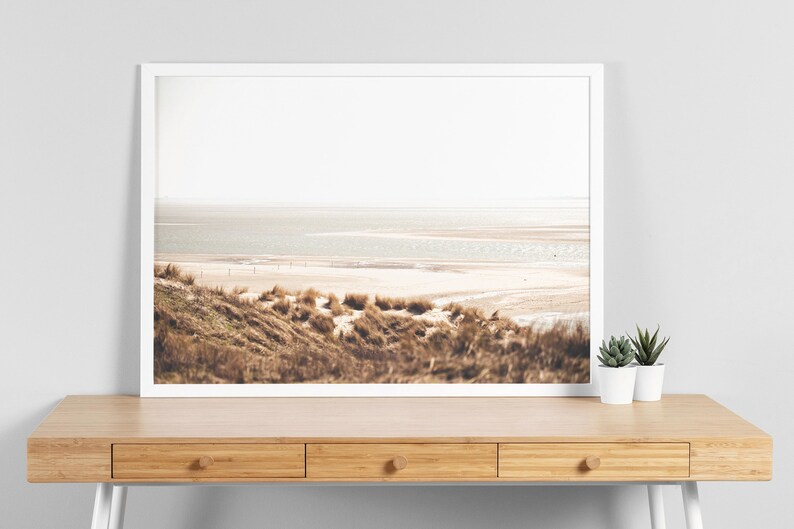 Neutral Coastal Wall Art, Soft Neutral Beach Scenery Landscape, Soft ...