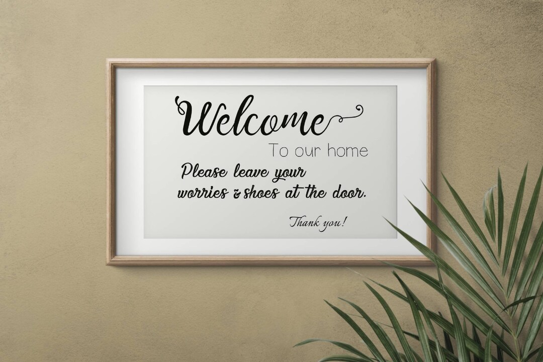 Entryway Printable Sign, Welcome Sign, Take off Shoes Sign, Printable ...