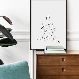 Aesthetic Poster, Body Outline, Line Art Body Drawing Printable Wall ...
