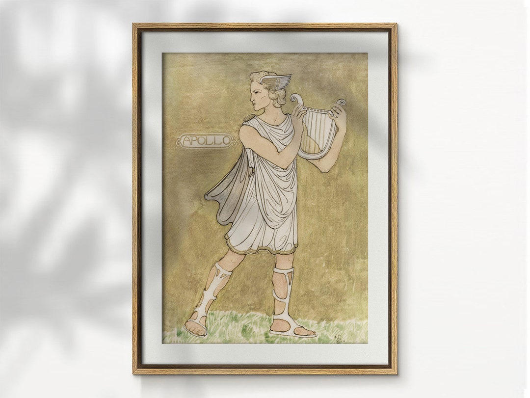Greek Mythology Poster of Apollo, Greek Gods Vintage Painting ...