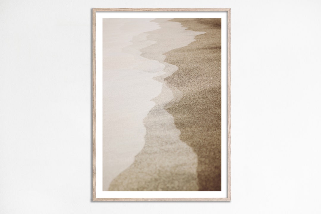 Sand Photography, Coastal Wall Art, Wet Sand Print, Beige Coastal Boho ...