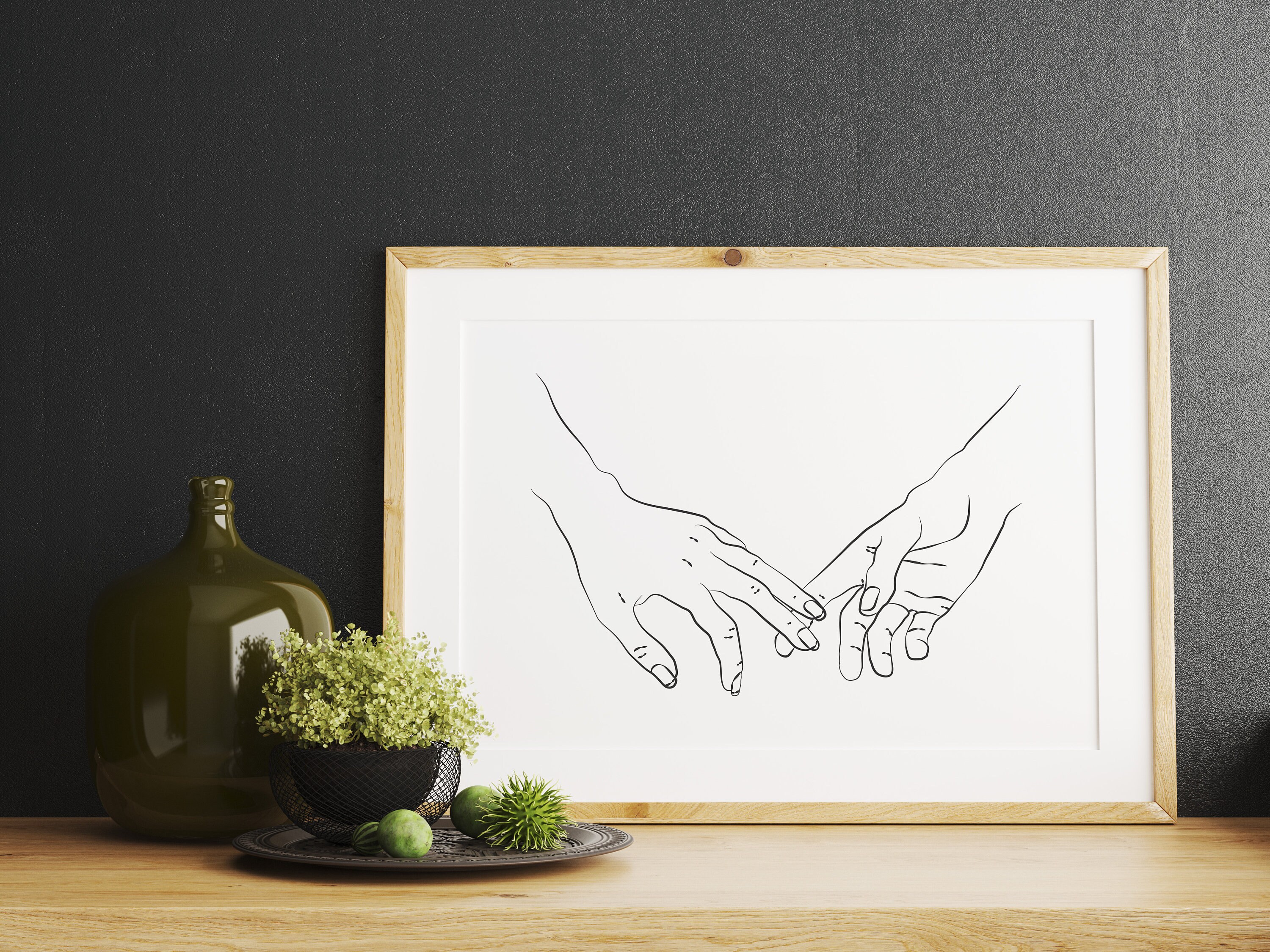 Horizontal Hands Poster Holding Hands Print Two Hands | Etsy