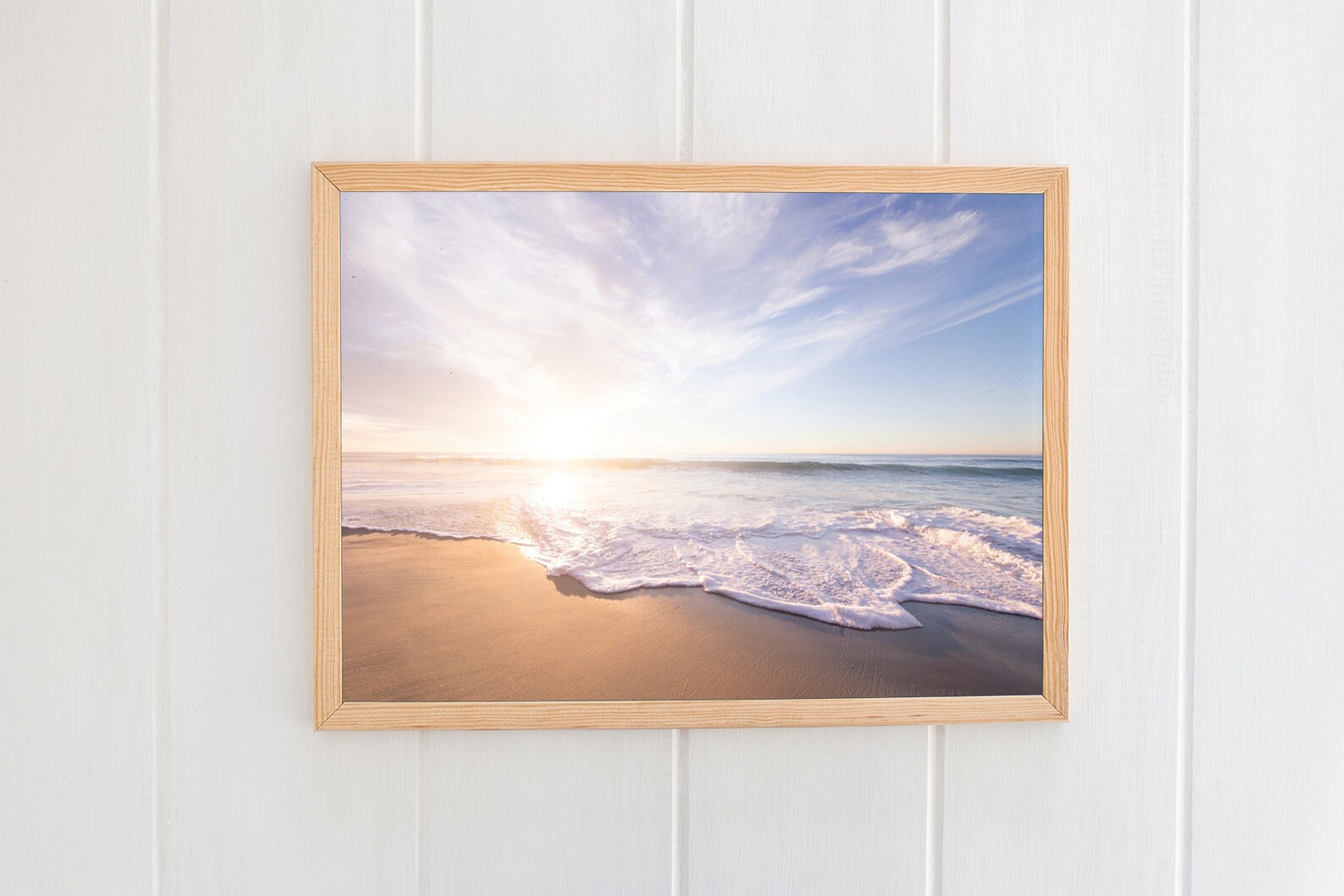 Beach Sunset Print, Landscape Beach Photography, Pastel Beach Wall Art ...