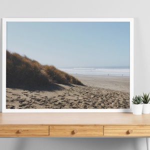 Neutral Coastal Art, Soft Neutral Beach Print, Sand Dunes, Ocean Waves ...
