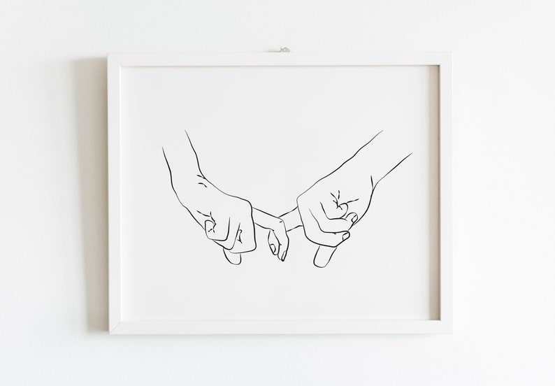 Line Art Couples Hands Line Drawing Lovers Hands Printable - Etsy