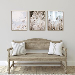 Set of 3 Wildflower Prints, Pampas Grass Print Set, Printable Wall ...