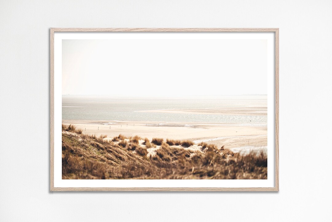 Neutral Coastal Wall Art, Soft Neutral Beach Scenery Landscape, Soft ...