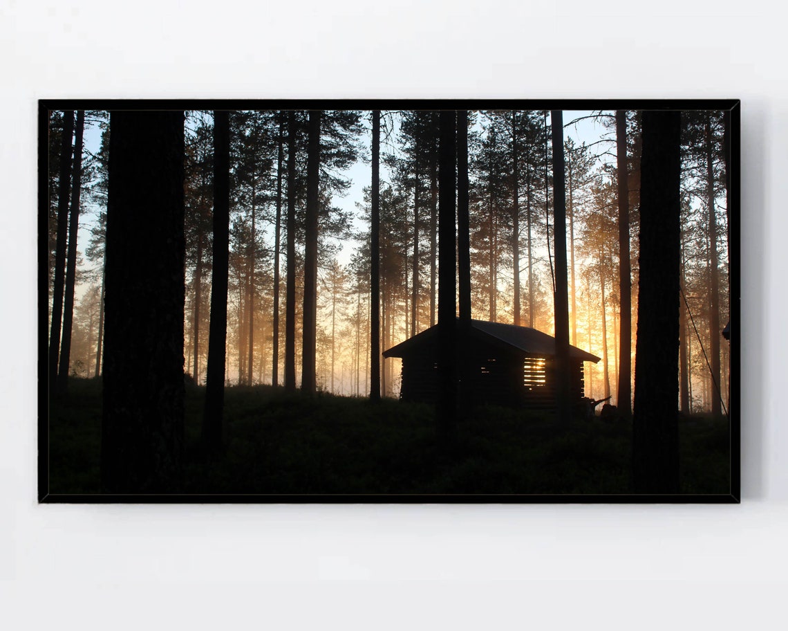 Samsung Frame TV Art Log Cabin Art for Frame Tv Rustic Home - Etsy
