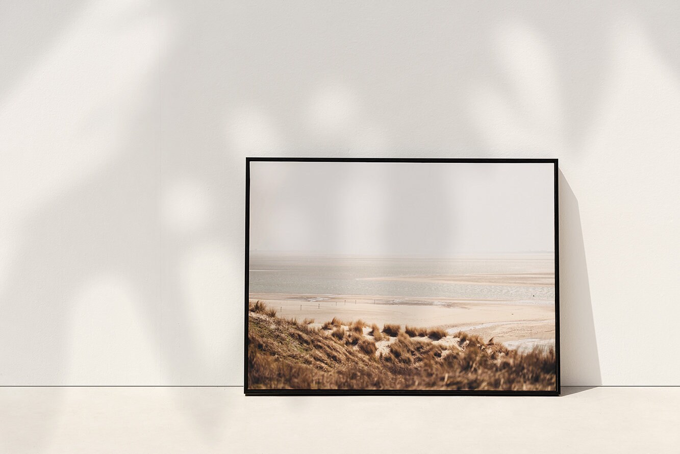 Neutral Coastal Wall Art, Soft Neutral Beach Scenery Landscape, Soft ...