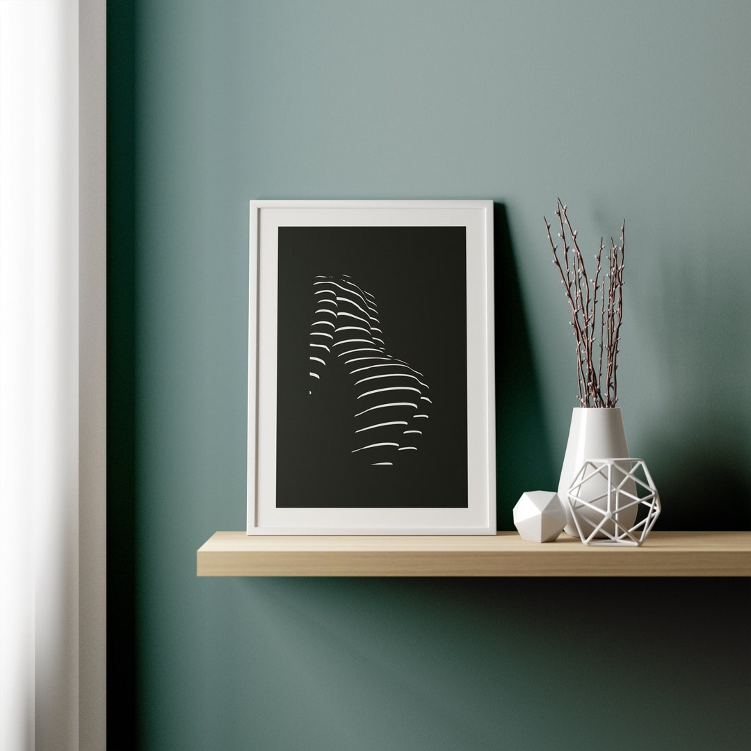 Sensual Body Print, Woman Body Shape, Abstract Female Body Drawing ...