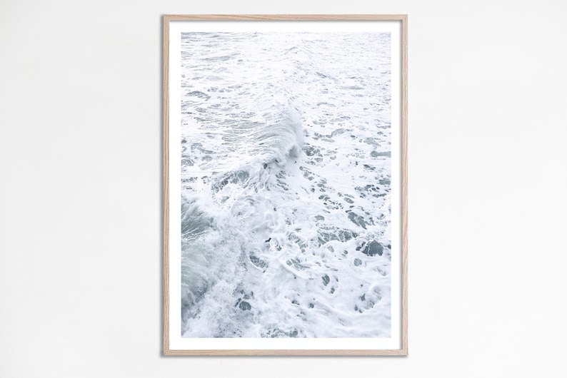 Ocean Wall Art, Ocean Water Seafoam Print, Neutral Tones Ocean Print ...