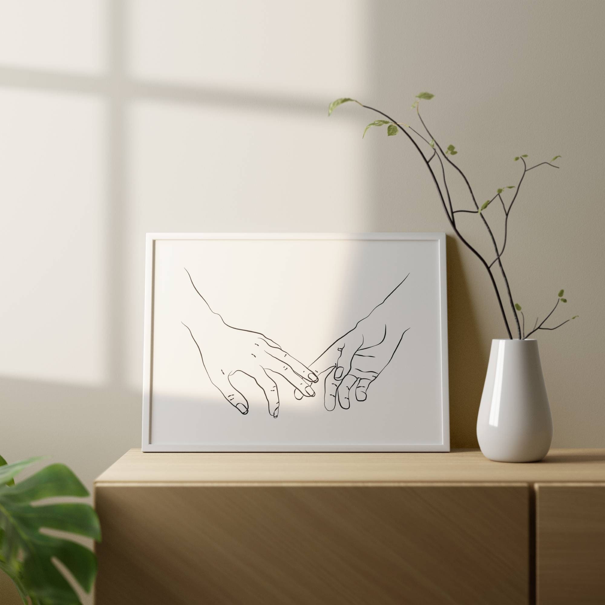 Horizontal Hands Poster Holding Hands Print Two Hands | Etsy