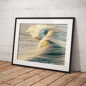 Ocean Waves Poster, Green Water Wall Art, Green Wave Coastal Wall Art ...