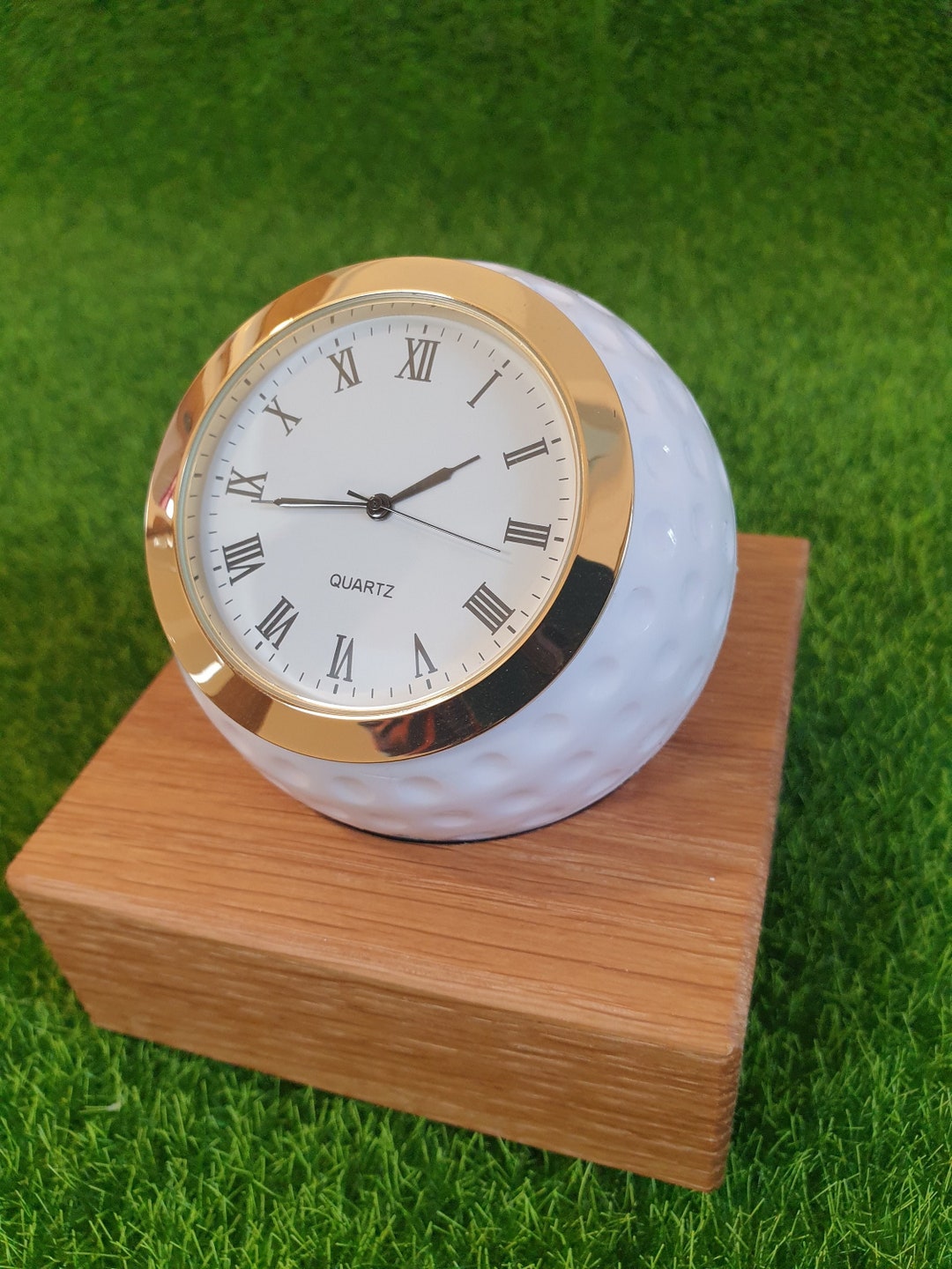 Golf Ball Clock on an Oak Presentation Plinth - Etsy