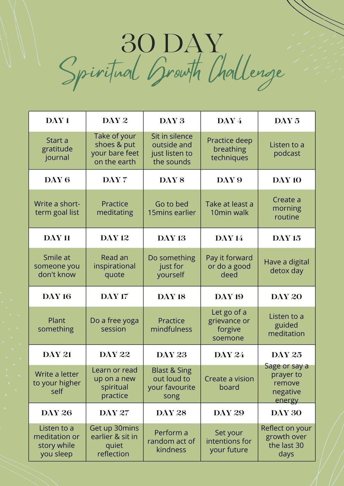 30 Day Spiritual Growth Challenge - Etsy