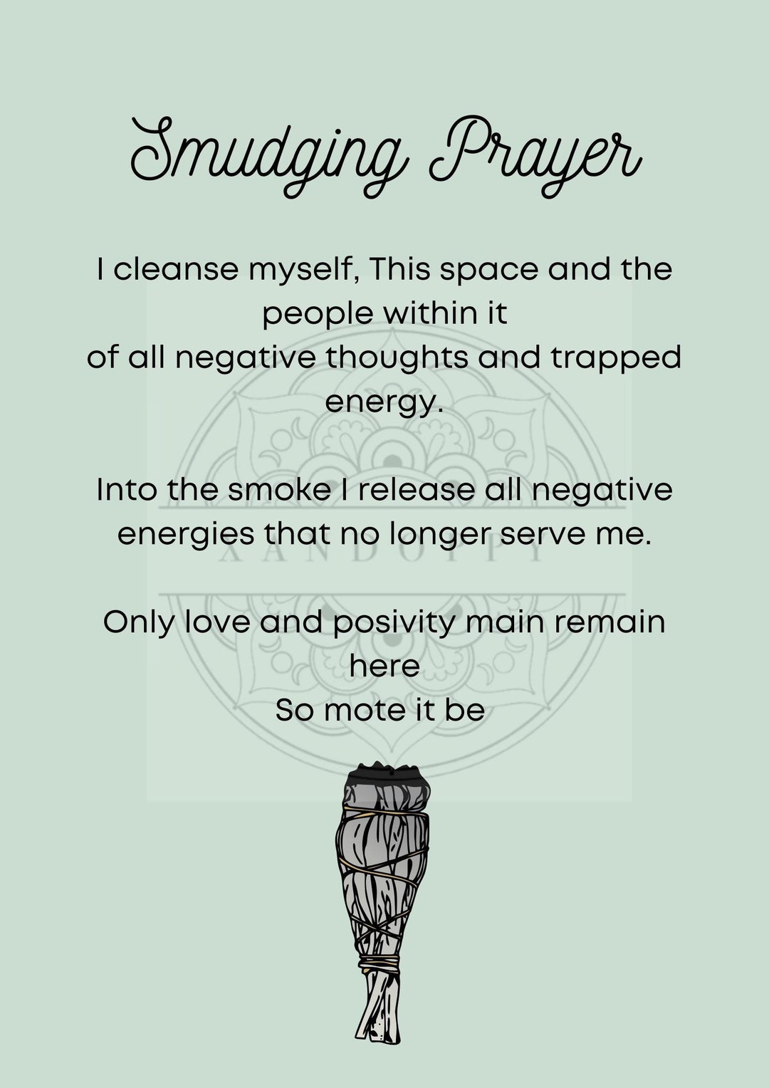 A Smudging Prayer - Etsy