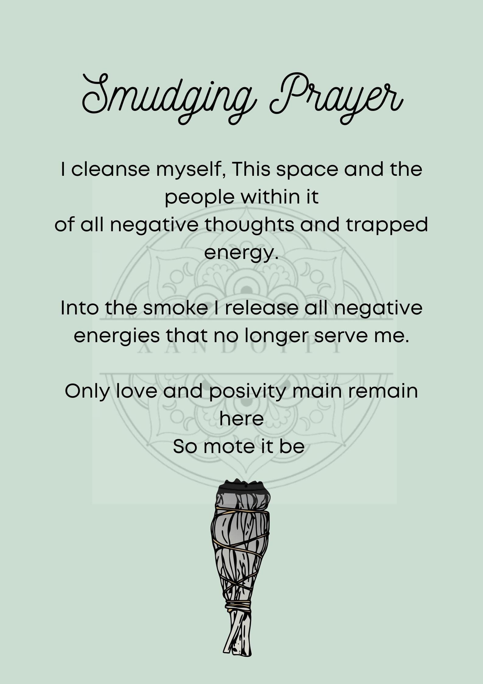 A Smudging Prayer - Etsy