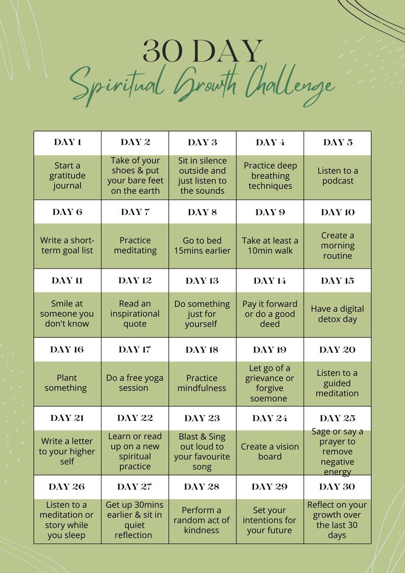 30 Day Spiritual Growth Challenge - Etsy