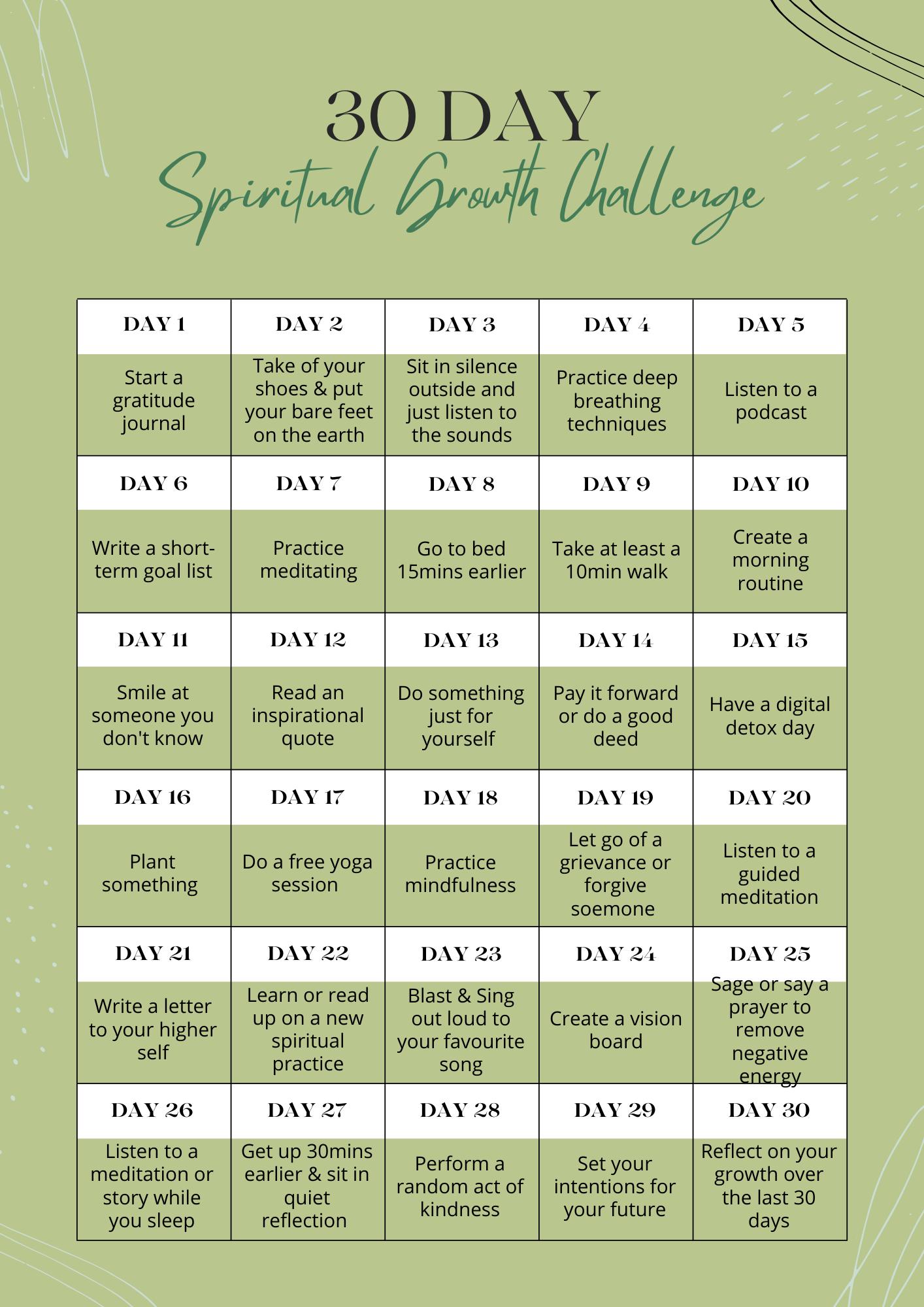 30 Day Spiritual Growth Challenge - Etsy