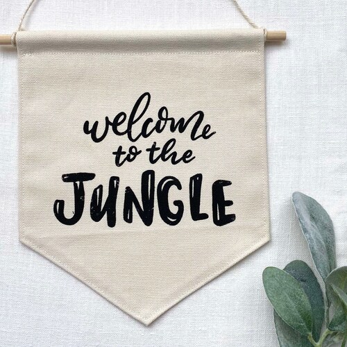 Welcome to the Jungle Canvas Banner Neutral Safari Nursery - Etsy