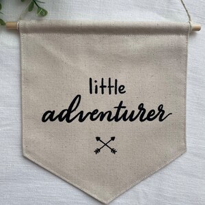 Little Adventurer Canvas Banner | Neutral Explorer Nursery Decor ...