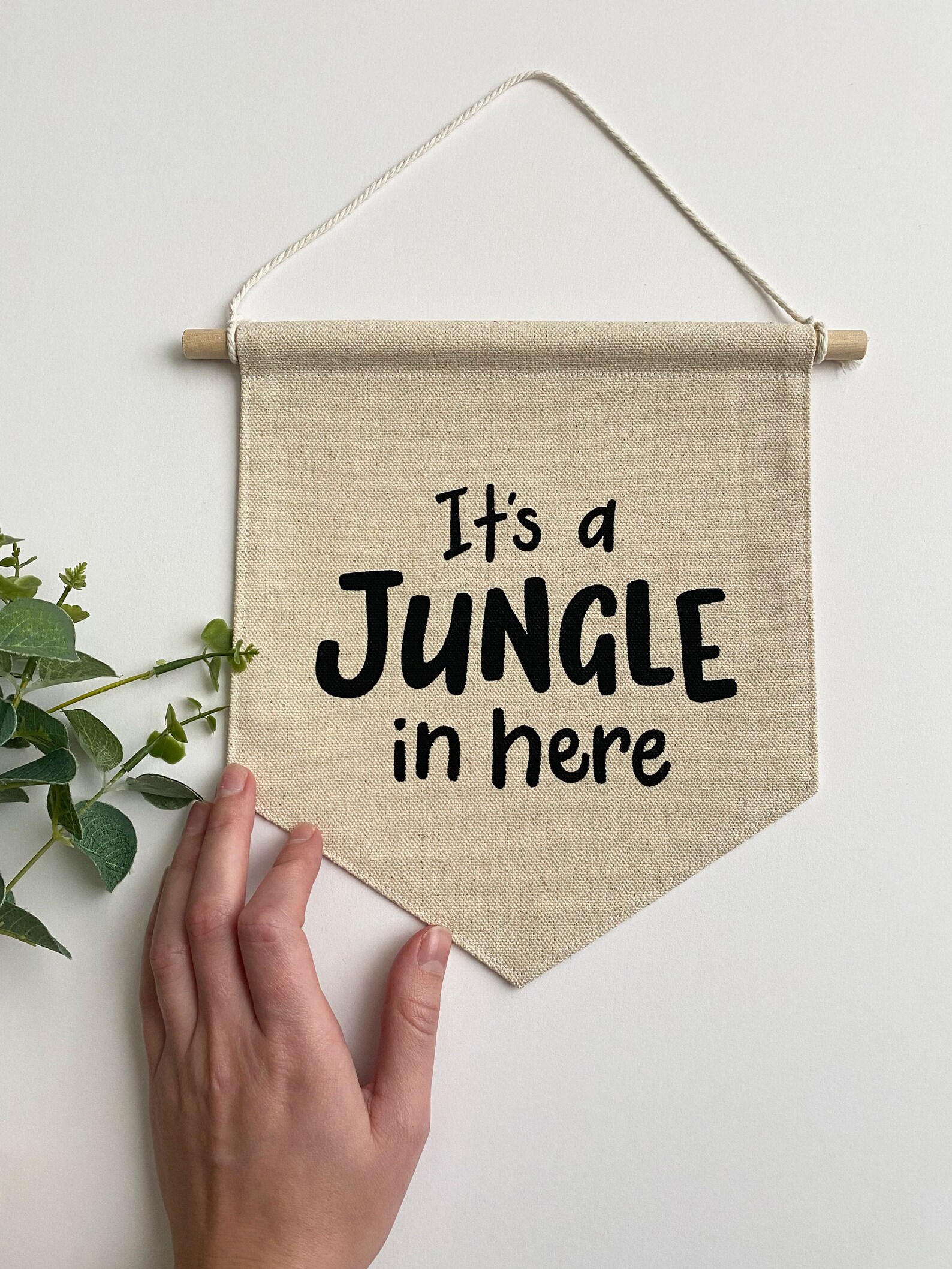 It's a Jungle in Here Canvas Banner | Neutral Safari Nursery Decor ...
