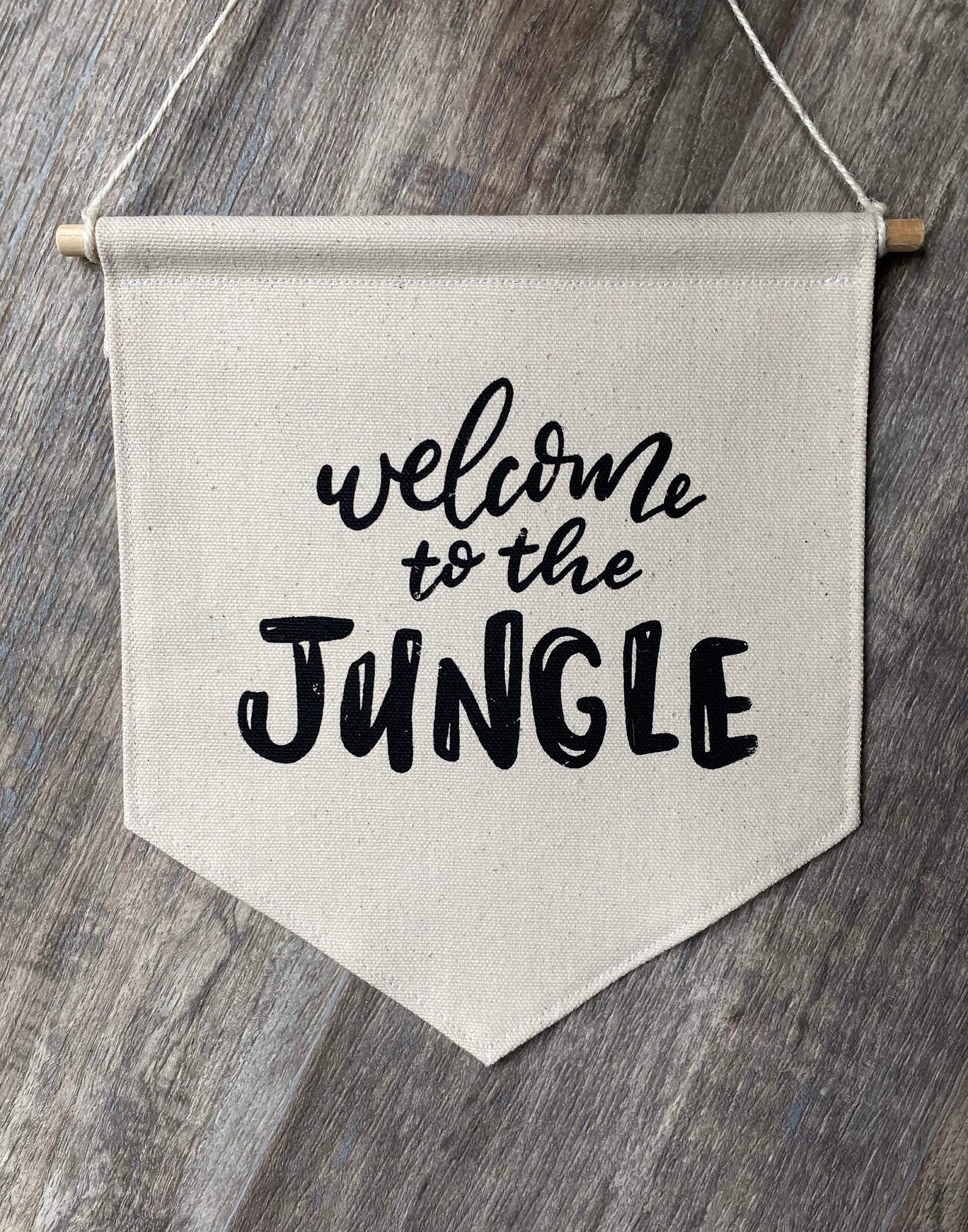 Welcome to the Jungle Canvas Banner | Neutral Safari Nursery Decor ...
