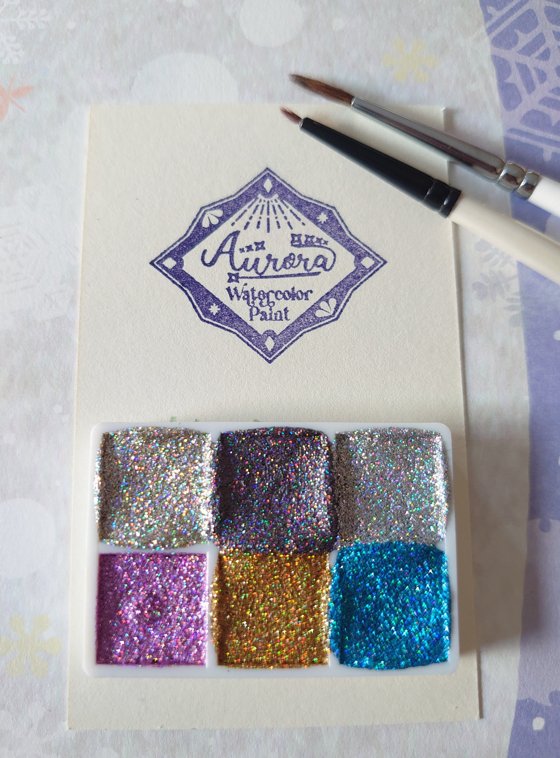 Holographic Watercolor Palette Handmade Mini Set | Iridescent ...