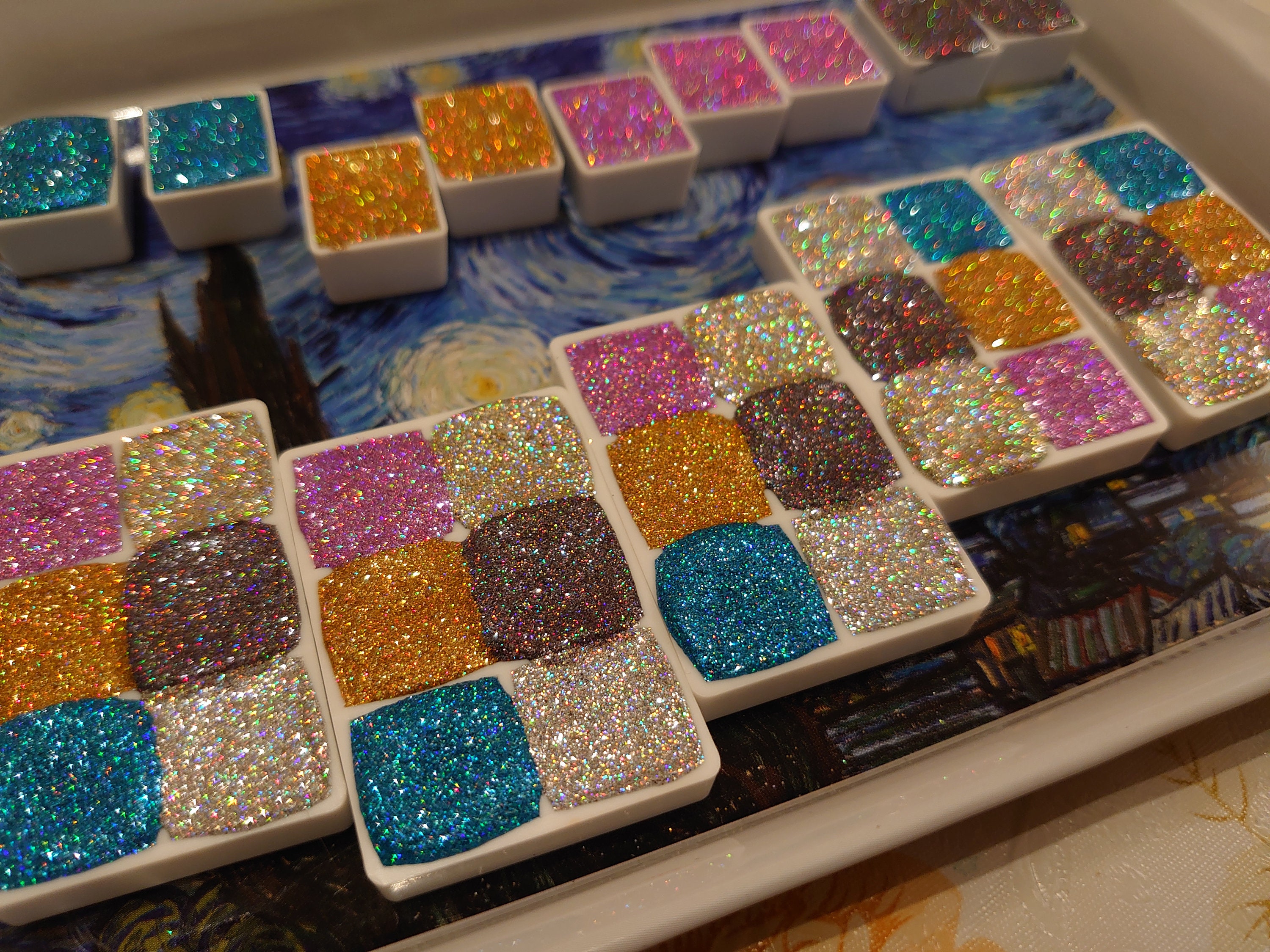 Holographic Watercolor Palette Handmade Mini Set | Iridescent ...