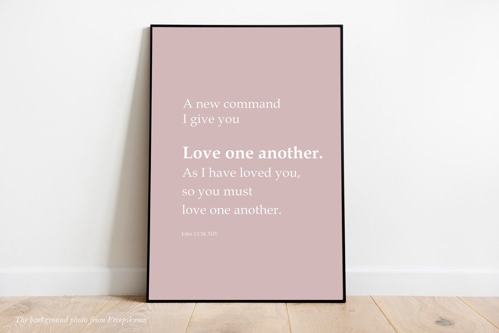 New Command, Love One Another, John 13:34, Bible Verse Print, Boho, Art ...