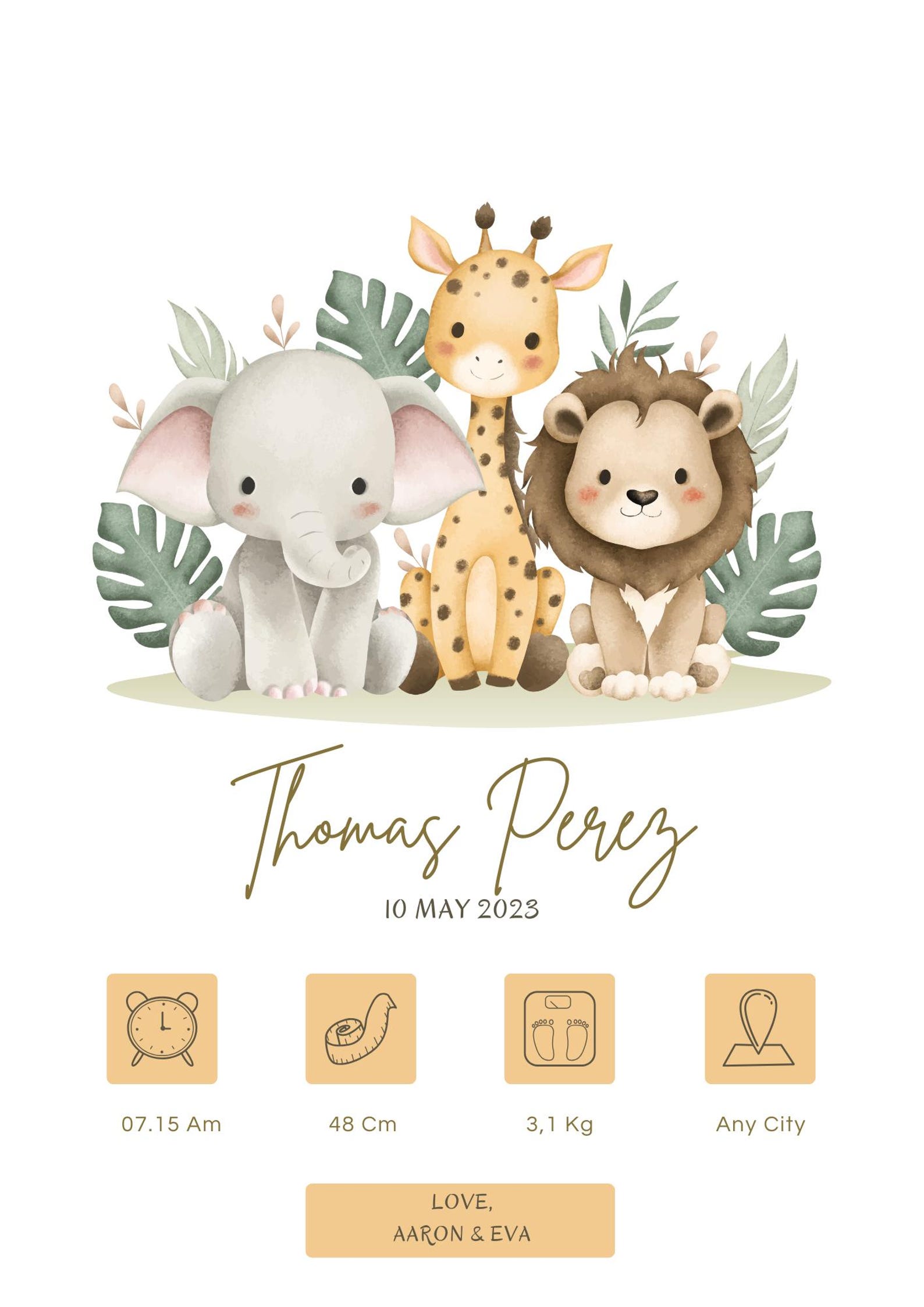 Personalized Baby Birth Stats Print: Nursery Decor (digital Download ...
