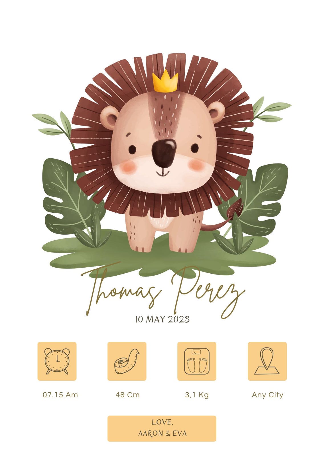 Personalized Baby Birth Stats Print: Nursery Decor (digital Download ...