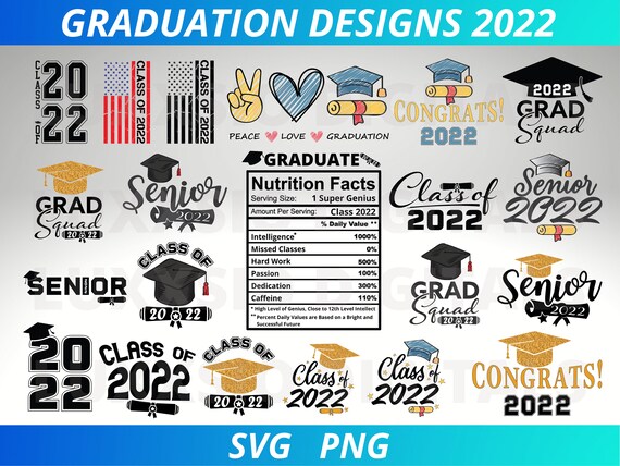 Graduation Svg Bundle Class of 2022 Svg Senior 2022 Svg | Etsy