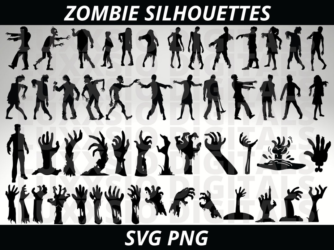 Zombie Svg, Zombie Silhouette, Halloween Svg, Horror Svg, Spooky Svg ...