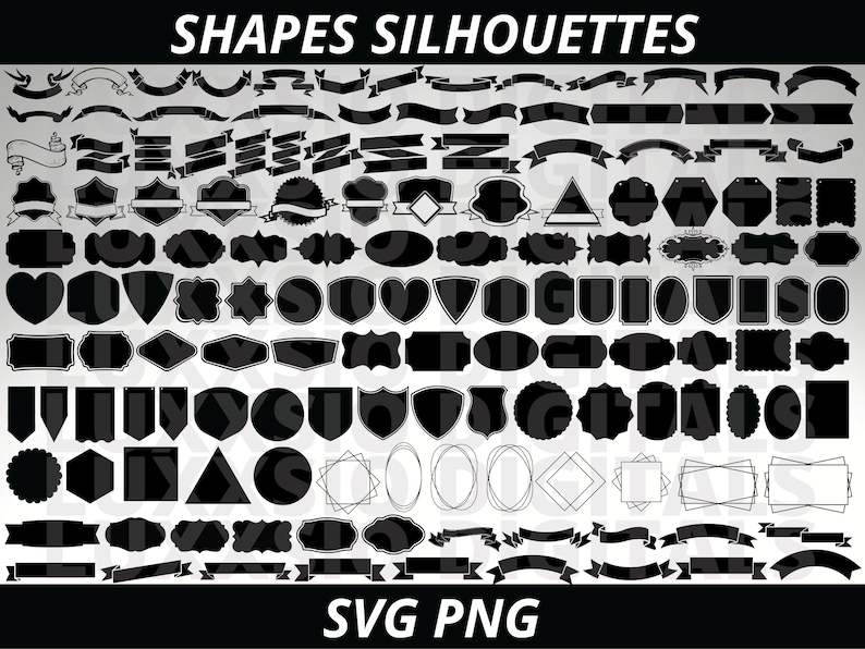 Shapes Svg Banner Svg Label Svg Frame Svg Heart Shape Svg - Etsy
