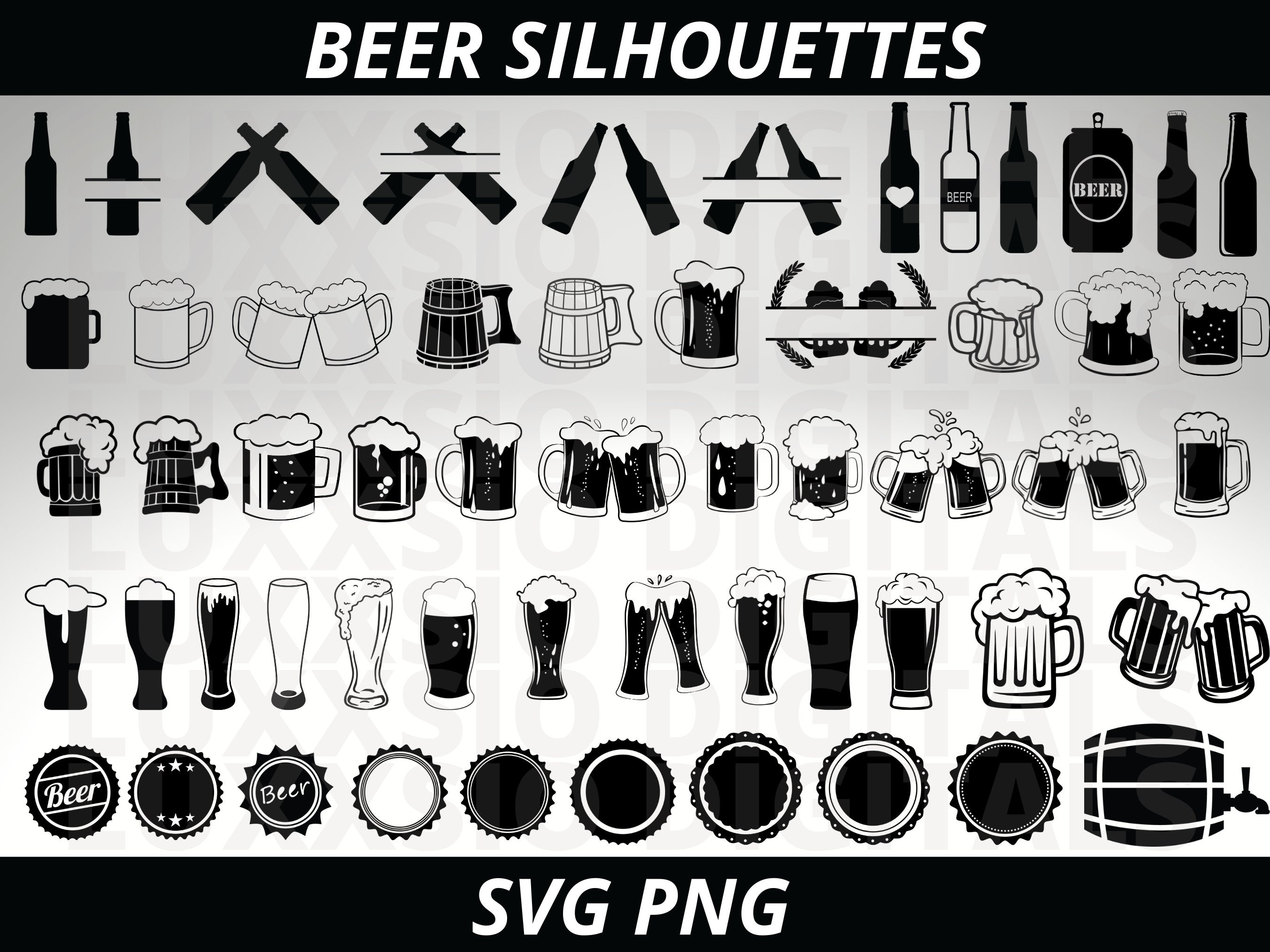 Beer Svg Silhouette, Beer Mug Svg, Beer Glass Svg, Beer Cheers Svg,beer ...