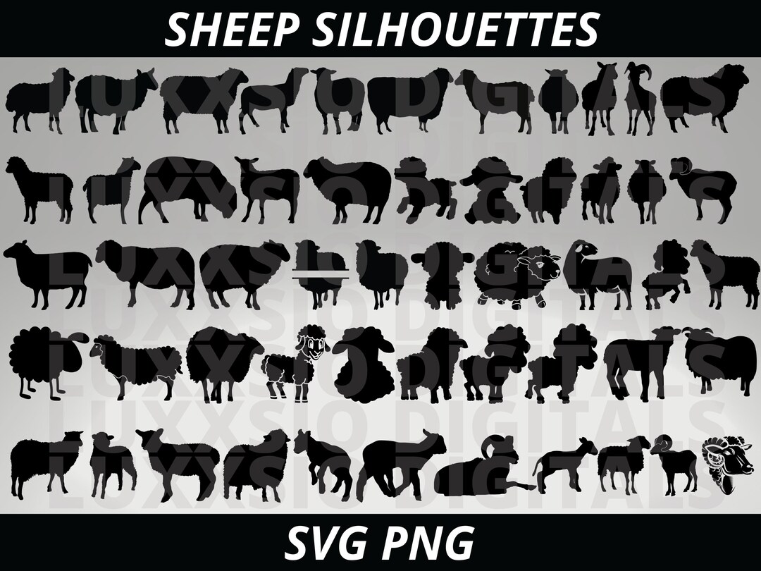 Sheep Svg, Sheep Clipart, Sheep Silhouette, Sheep Bundle, Lamb Svg ...