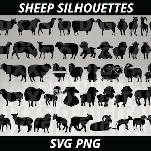 Sheep Svg, Sheep Clipart, Sheep Silhouette, Sheep Bundle, Lamb Svg ...