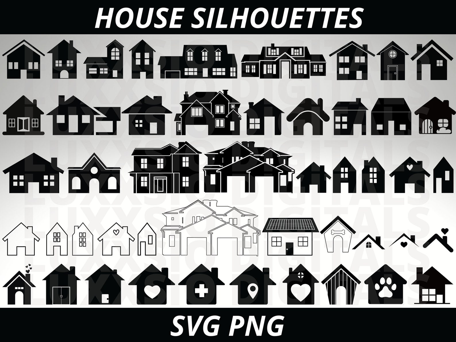 House Svg Bundle House Silhouette Svg House Vector Svg Home - Etsy
