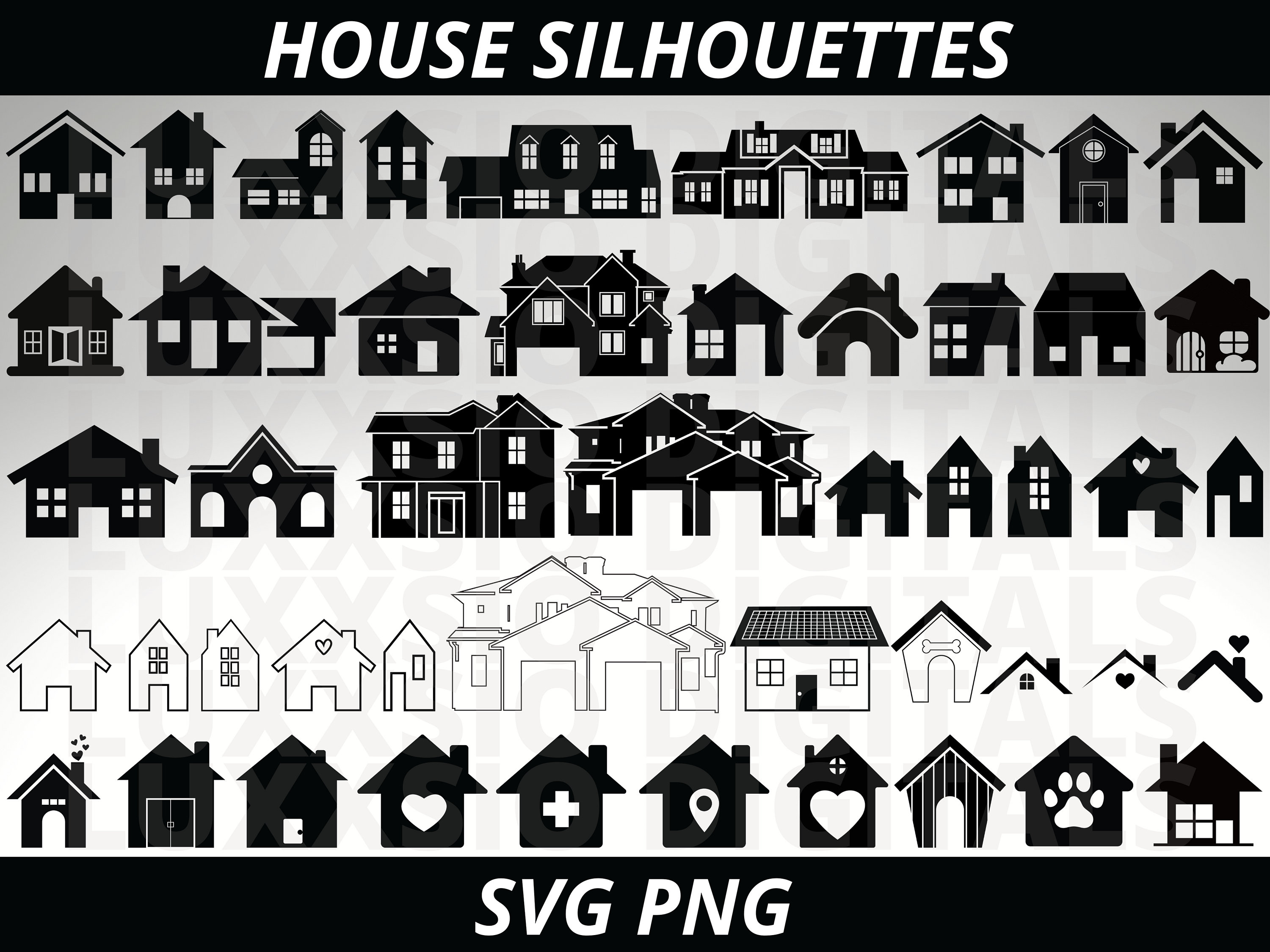 House Svg Bundle House Silhouette Svg House Vector Svg Home - Etsy ...