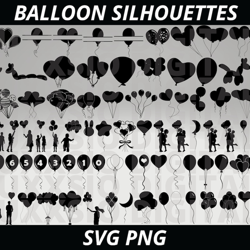 Balloons Svg - Etsy