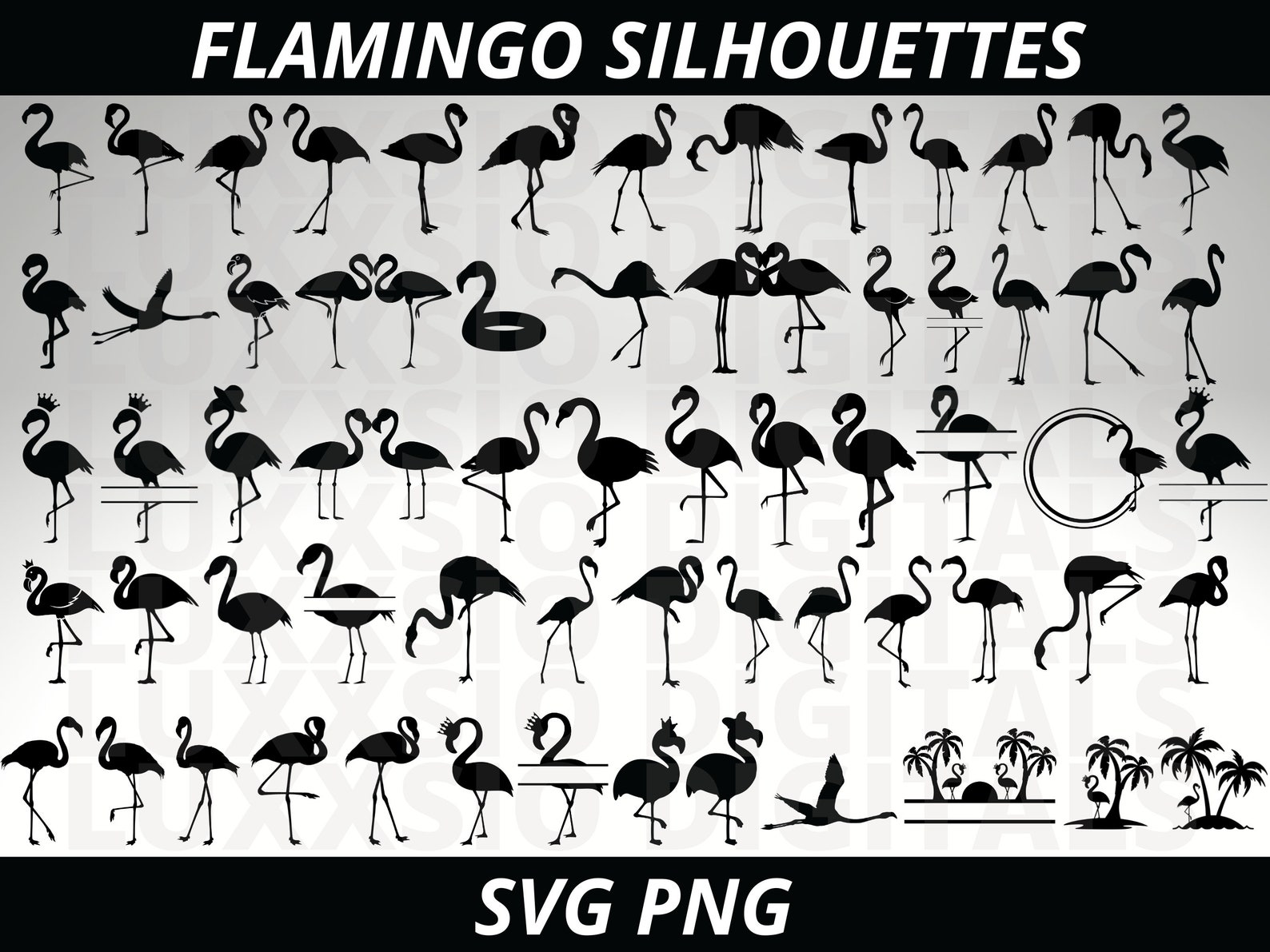 Flamingo Svg Silhouettes Flamingo Svg Bundle Flamingo - Etsy